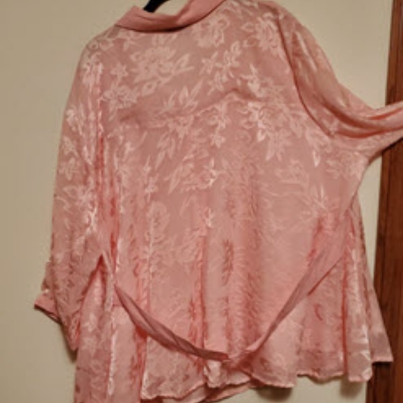 Denim 24/7 | Tops | Pink Burnout Top Wrose Design Attached Lining ...